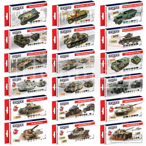 Hataka Acrylic Model Vehicles Paint Set AFV WW2 Modern Camo Weathering ...
