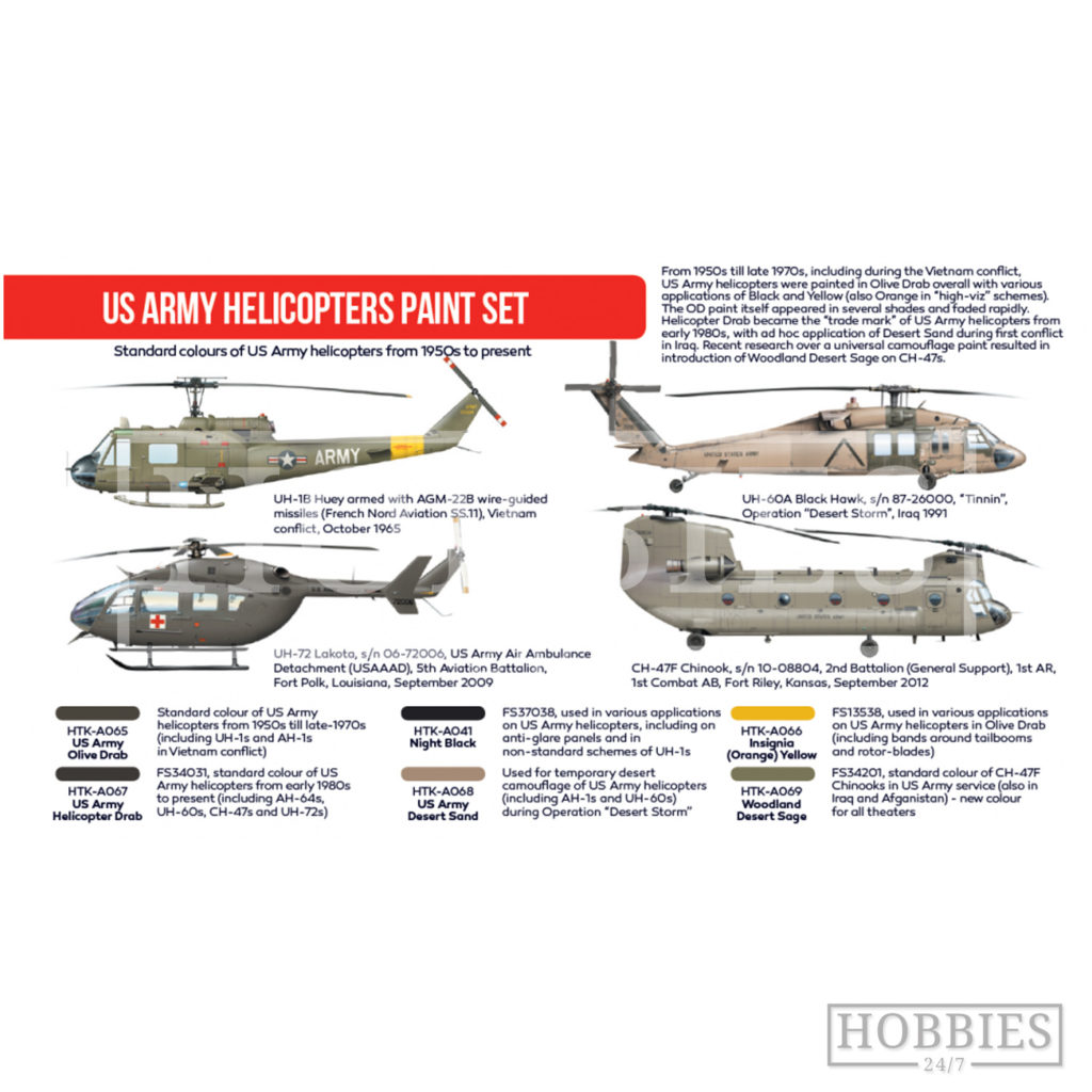 US Army Helicopters Set Hataka Modern Aviation Paint Set - Hobbies247 ...