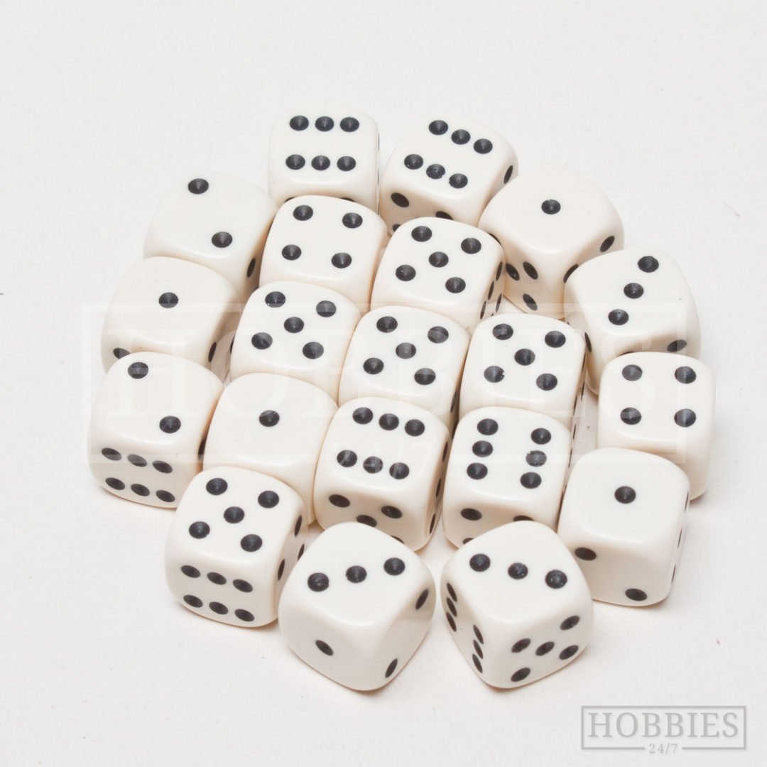 Ivory 12mm Six Sided Dice D6 - Hobbies247 Model Shop