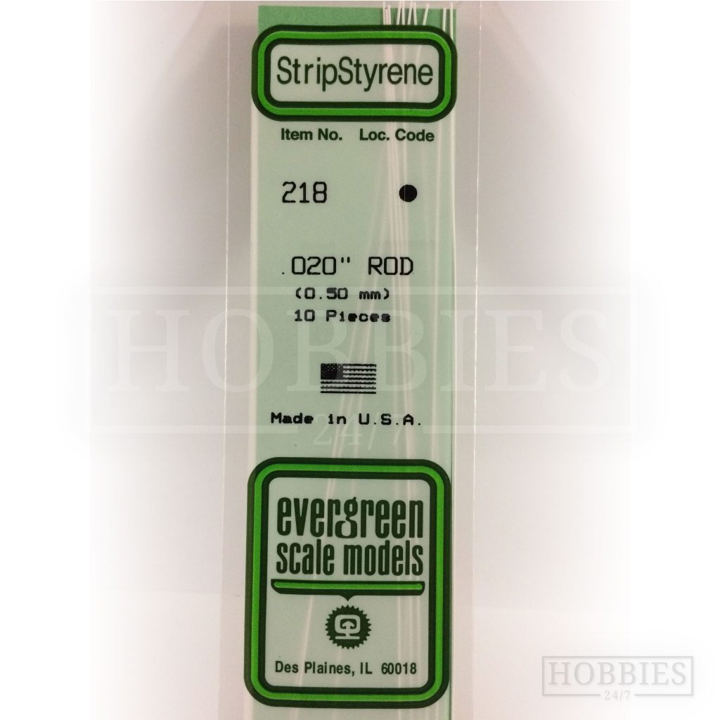 Evergreen Styrene Rod EG218 0.5mm - Hobbies247 Model Shop