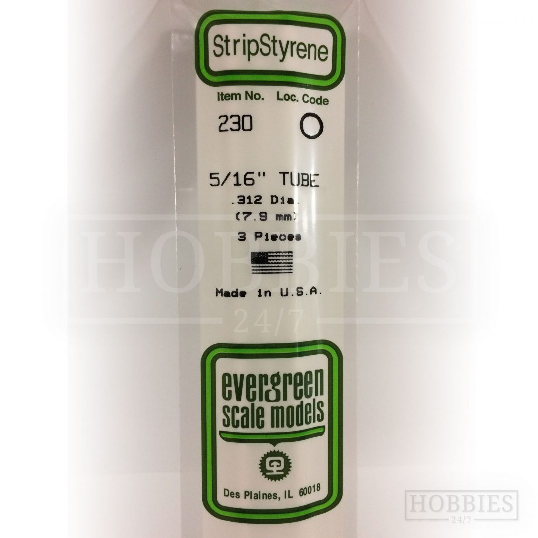 Evergreen Styrene Tube EG230 7.9mm - Hobbies247 Model Shop