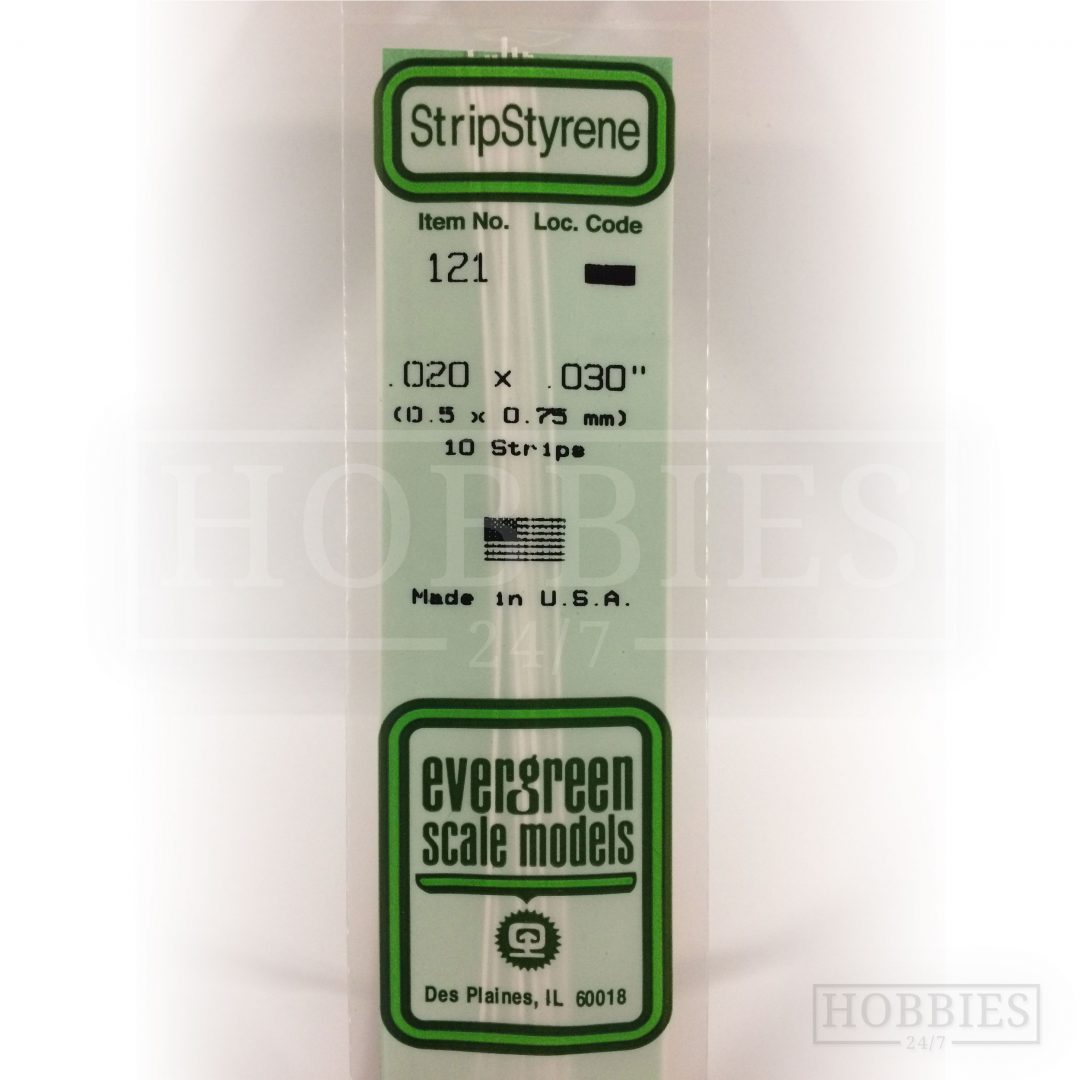 Evergreen Styrene Strip EG121 0.5x0.75 - Hobbies247 Model Shop