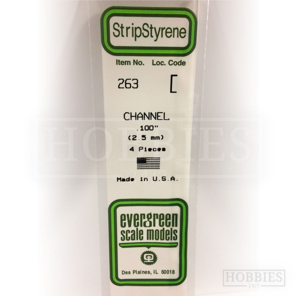 Evergreen Styrene Channel EG263 2.5mm - Hobbies247 Model Shop