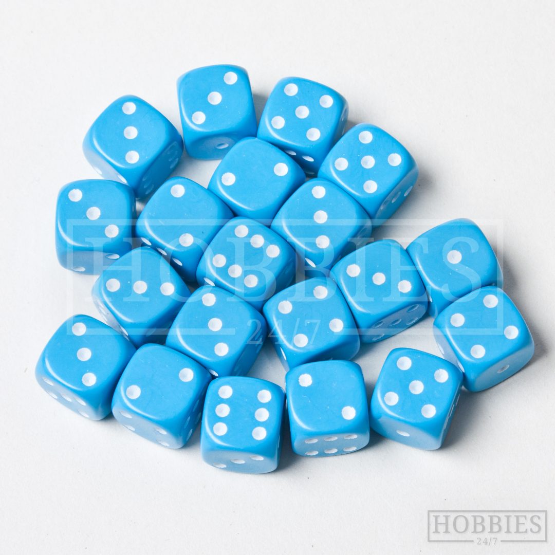 Light Blue 14mm Six Sided Dice D6 - Hobbies247 Model Shop